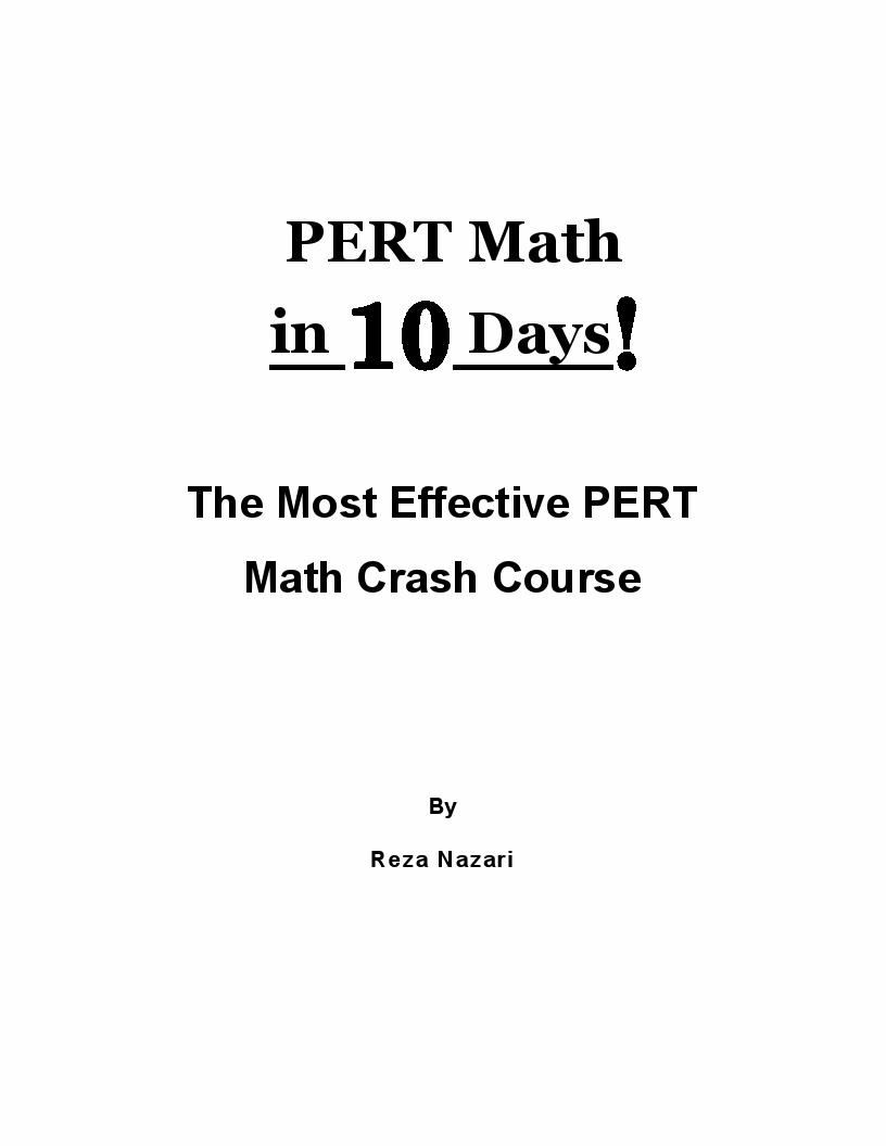 PERT Math in 10 Days: The Most Effective PERT Math Crash Course ...