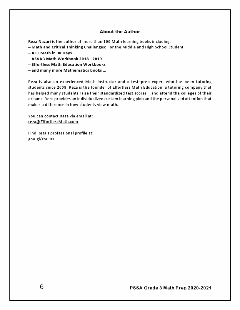 PSSA Grade 8 Math Prep 2020-2021: The Most Comprehensive Review and ...