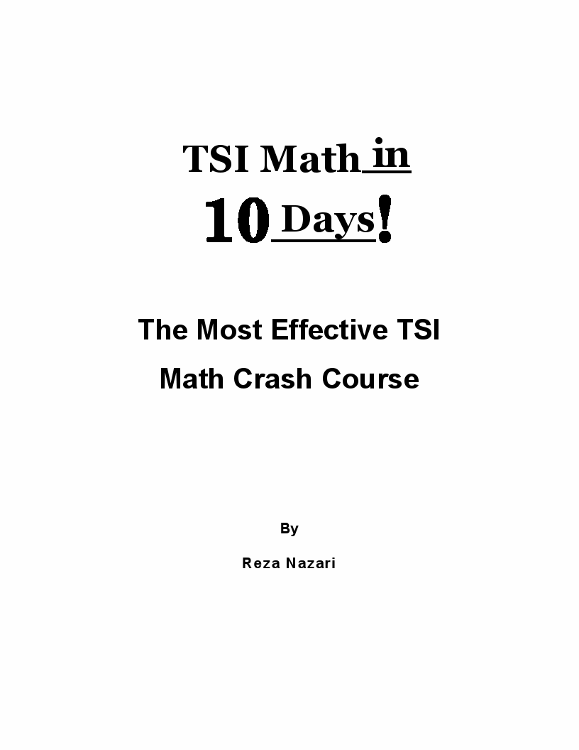 TSI Math in 10 Days: The Most Effective TSI Math Crash Course ...