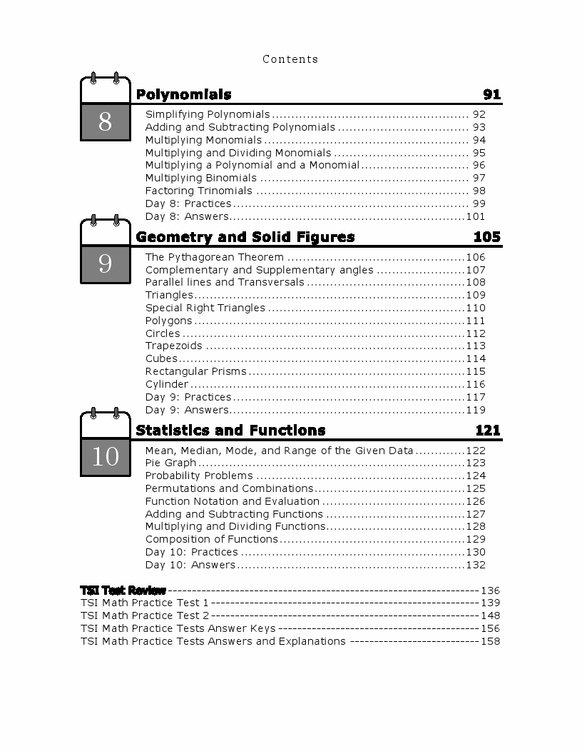 TSI Math in 10 Days: The Most Effective TSI Math Crash Course ...