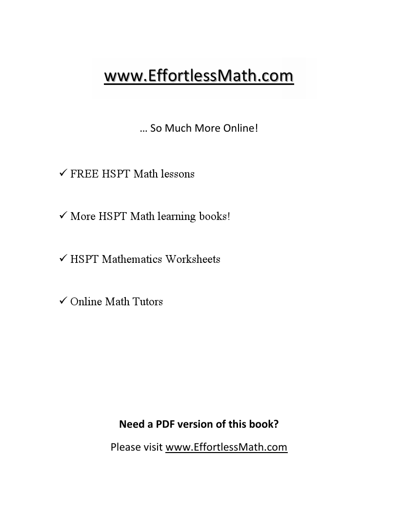 5 HSPT Math Practice Tests: Extra Practice to Help Achieve an Excellent ...