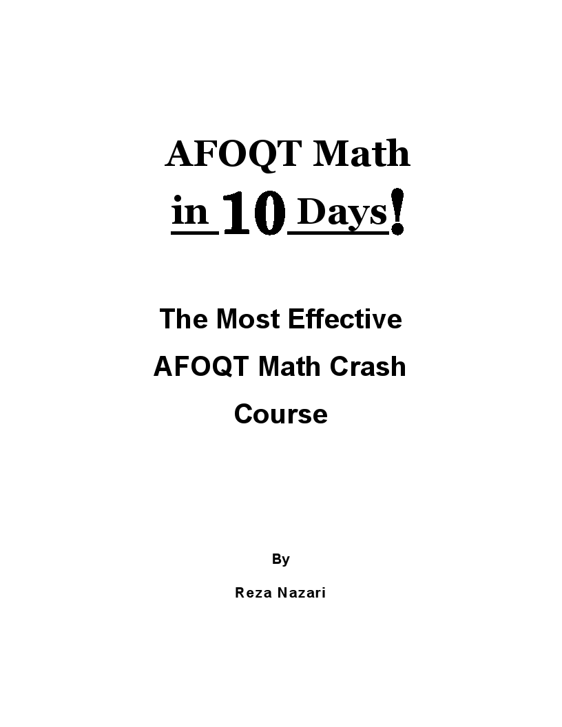 AFOQT Math in 10 Days: The Most Effective AFOQT Math Crash Course ...