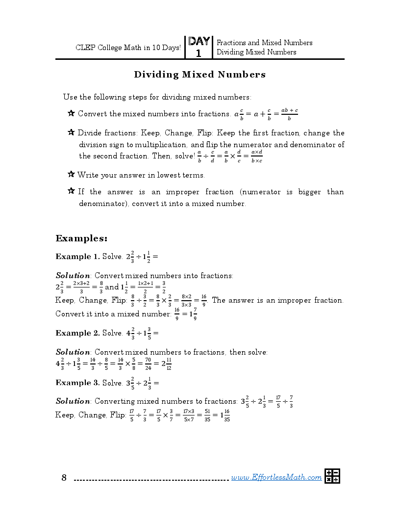 CLEP College Math in 10 Days: The Most Effective CLEP College Math ...