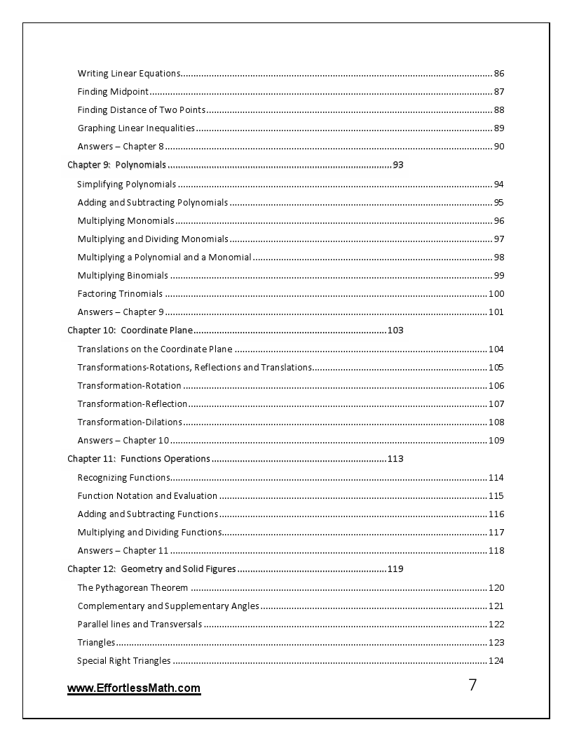 Comprehensive Grade 8 Math Practice Book: Complete Coverage of all ...