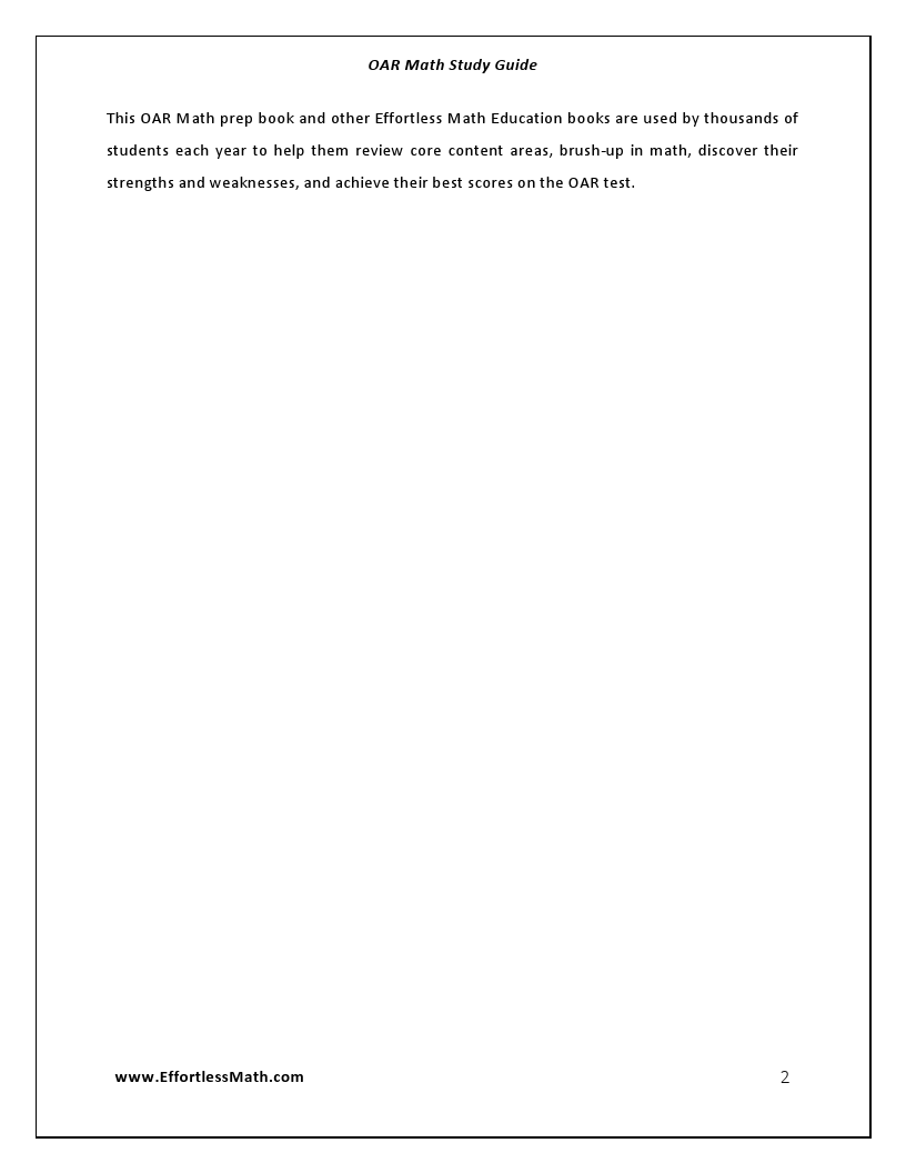 OAR Math Study Guide 2020 – 2021: A Comprehensive Review and Step-By ...