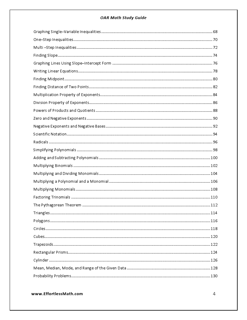 OAR Math Study Guide 2020 – 2021: A Comprehensive Review and Step-By ...