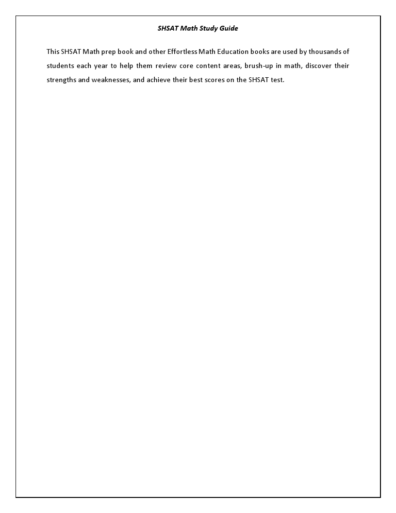 SHSAT Math Study Guide 2020 – 2021: A Comprehensive Review and Step-By ...