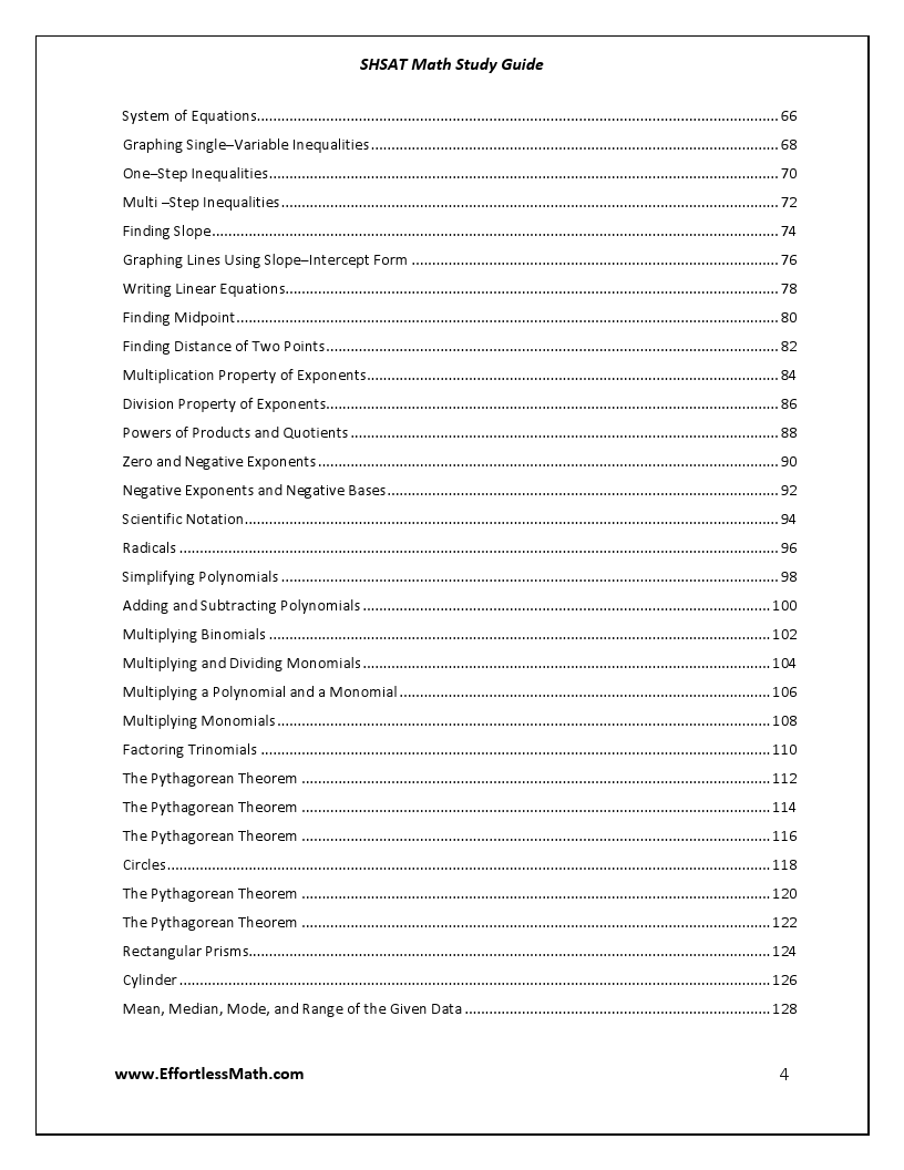 SHSAT Math Study Guide 2020 – 2021: A Comprehensive Review and Step-By ...