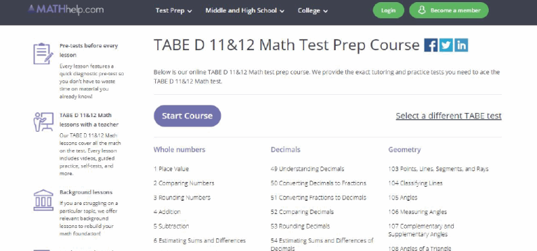 Top 10 Free Websites for TABE Math Preparation - Effortless Math: We ...