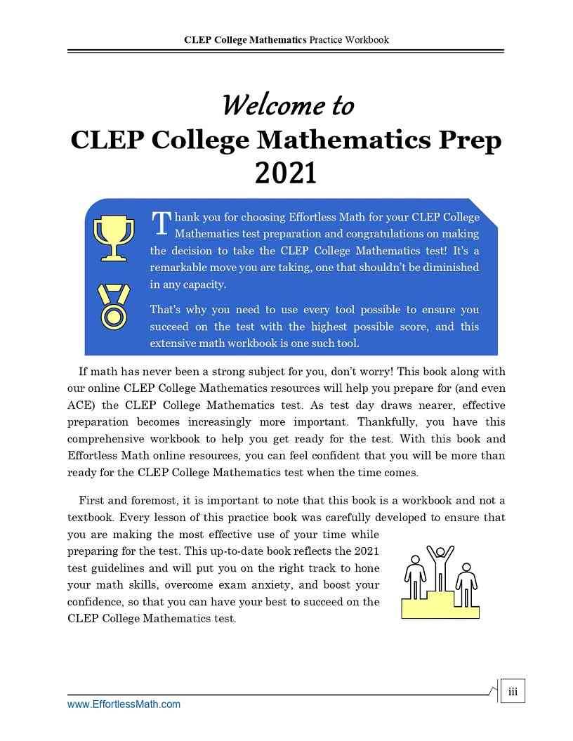 CLEP College Mathematics Practice Workbook: The Most Comprehensive ... CLEP College Mathematics Practice Workbook: The Most Comprehensive ...