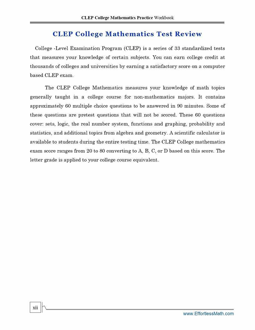 CLEP College Mathematics Practice Workbook: The Most Comprehensive ... CLEP College Mathematics Practice Workbook: The Most Comprehensive ...