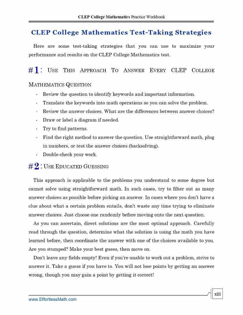 CLEP College Mathematics Practice Workbook: The Most Comprehensive ...