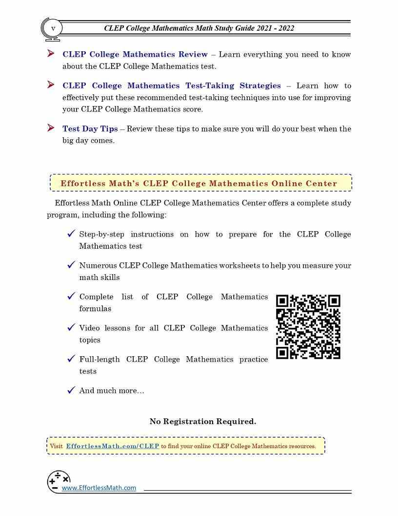 CLEP College Mathematics Study Guide: Step-By-Step Guide to Preparing ...