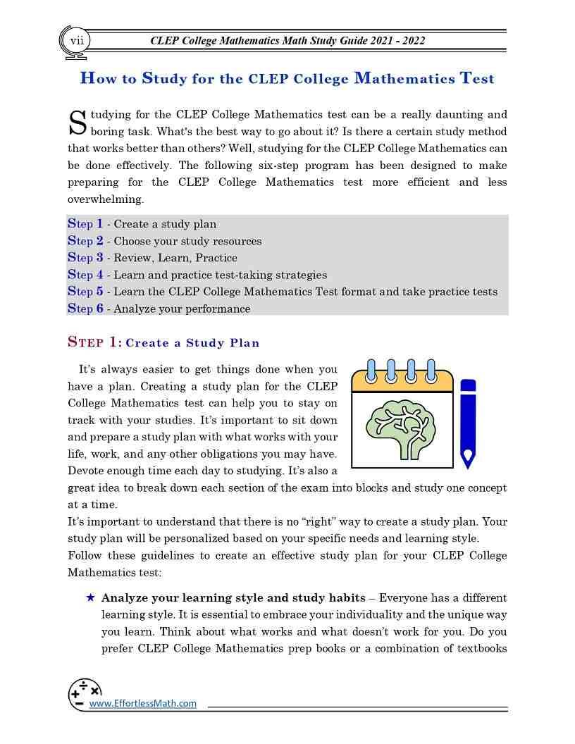 CLEP College Mathematics Study Guide: Step-By-Step Guide to Preparing ... CLEP College Mathematics Study Guide: Step-By-Step Guide to Preparing ...