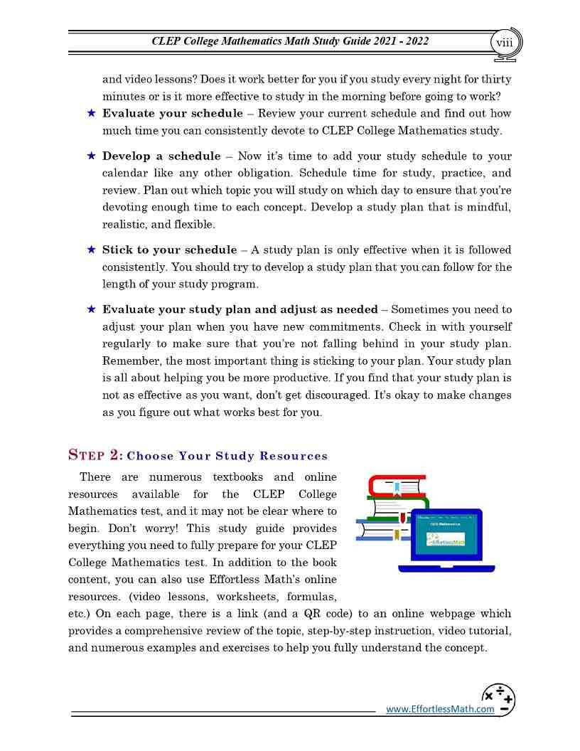 CLEP College Mathematics Study Guide: Step-By-Step Guide to Preparing ...