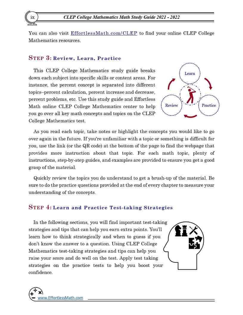 CLEP College Mathematics Study Guide: Step-By-Step Guide to Preparing ...