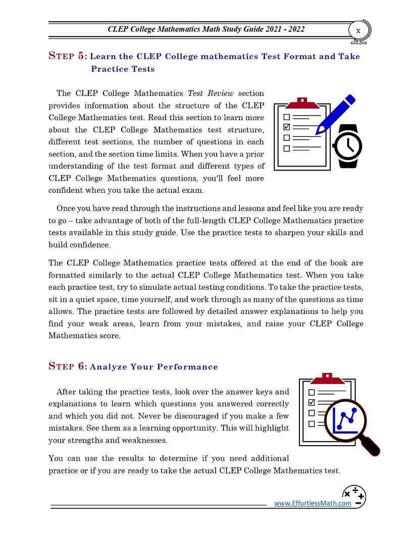 CLEP College Mathematics Study Guide: Step-By-Step Guide to Preparing ...