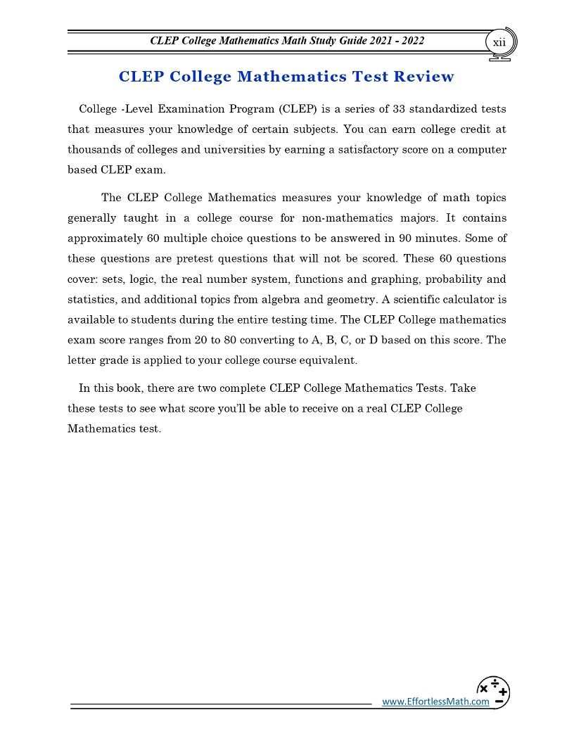 CLEP College Mathematics Study Guide: Step-By-Step Guide to Preparing ...