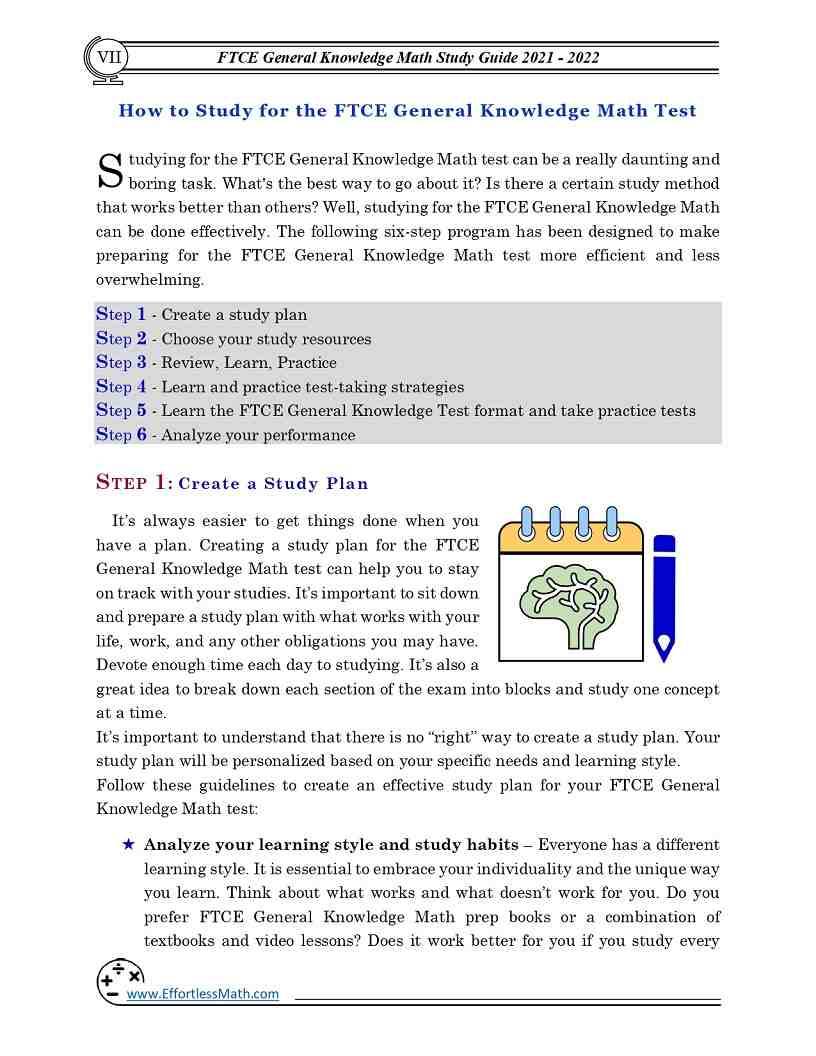 FTCE General Knowledge Math Study Guide: Step-By-Step Guide to ...