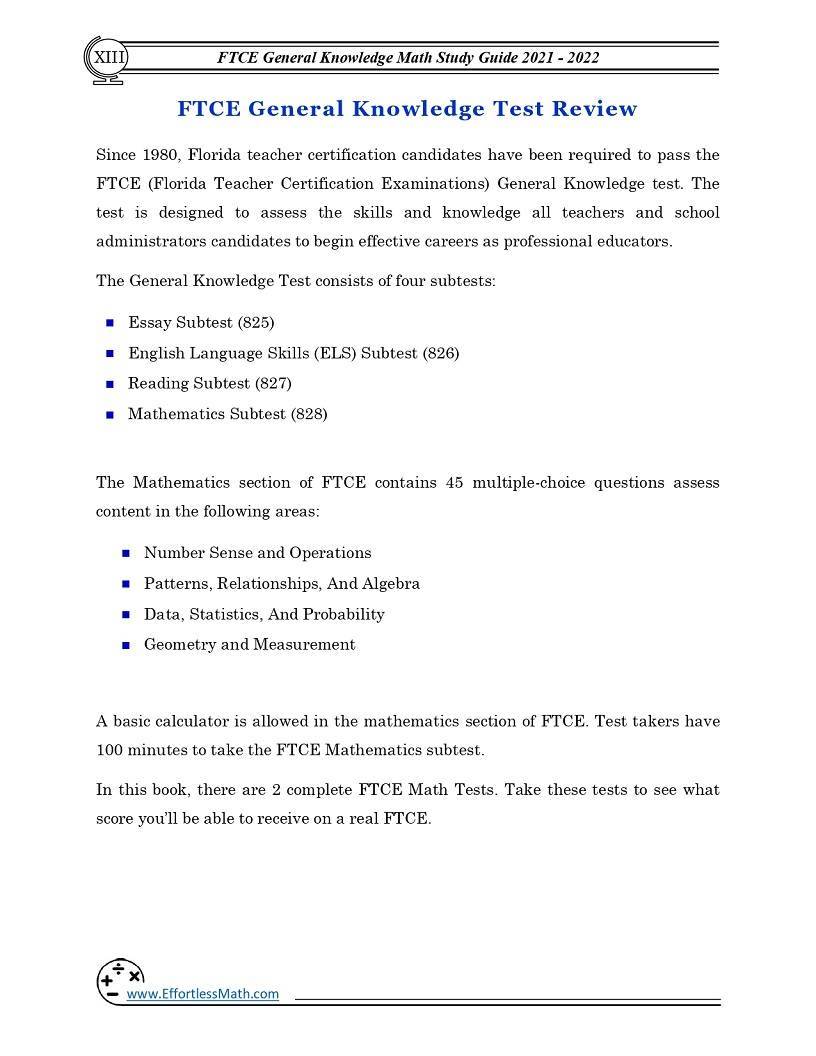 FTCE General Knowledge Math Study Guide: Step-By-Step Guide to ...