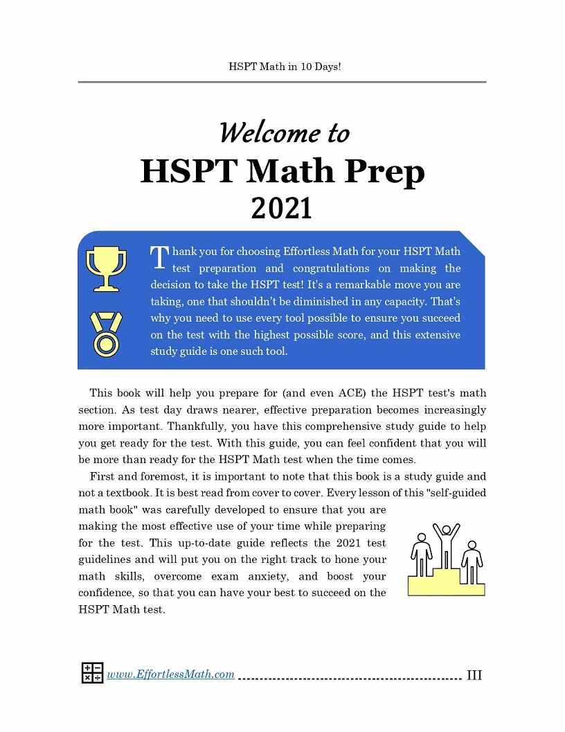 HSPT Math in 10 Days: Step-By-Step Guide to Preparing for the HSPT Math ...