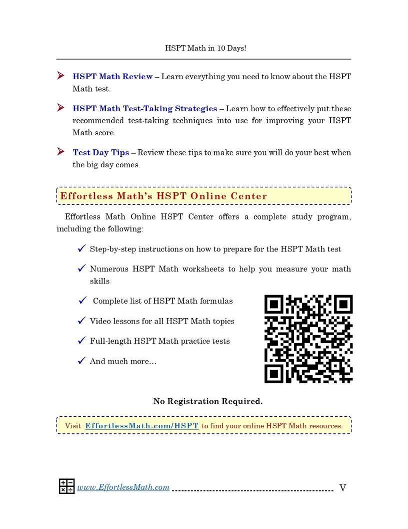 HSPT Math in 10 Days: Step-By-Step Guide to Preparing for the HSPT Math ...