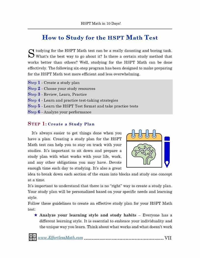 HSPT Math in 10 Days: Step-By-Step Guide to Preparing for the HSPT Math ...