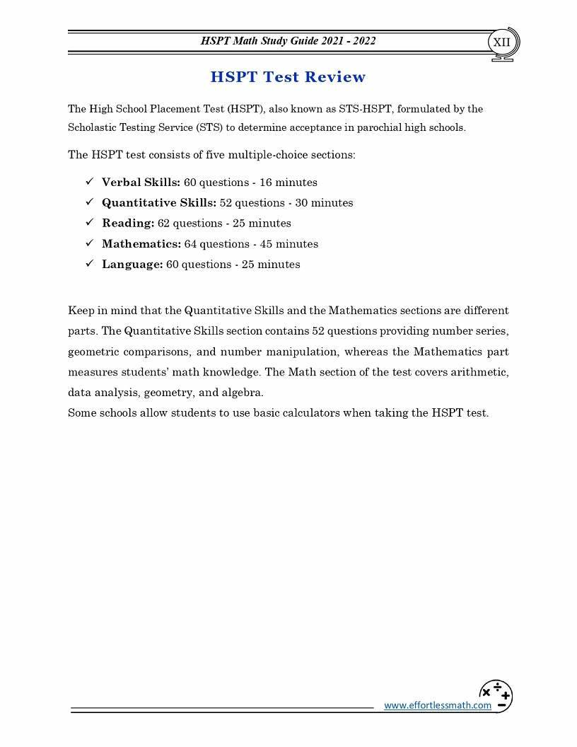 HSPT Math Study Guide: Step-By-Step Guide to Preparing for the HSPT ...