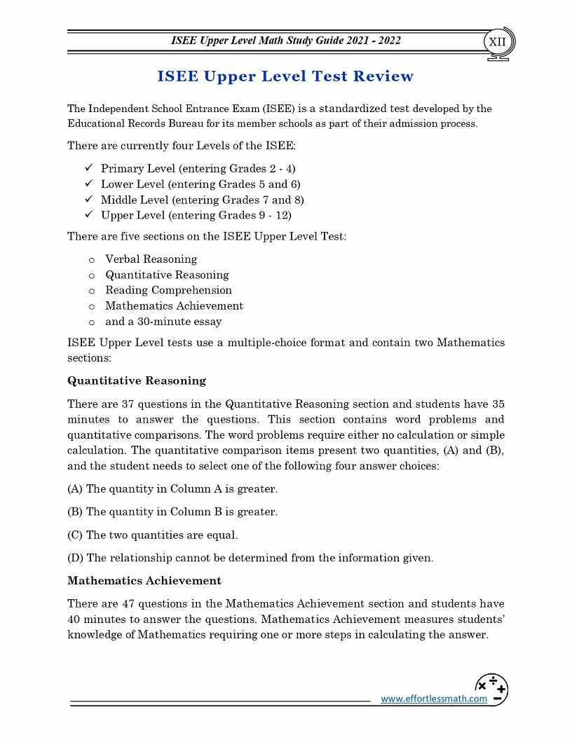 ISEE Upper Level Math Study Guide: Step-By-Step Guide to Preparing for ...
