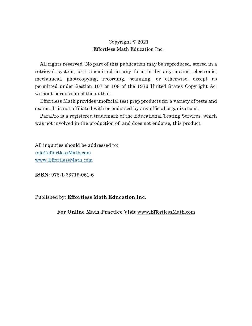 ParaPro Math in 10 Days: The Most Effective ParaPro Math Crash Course ...