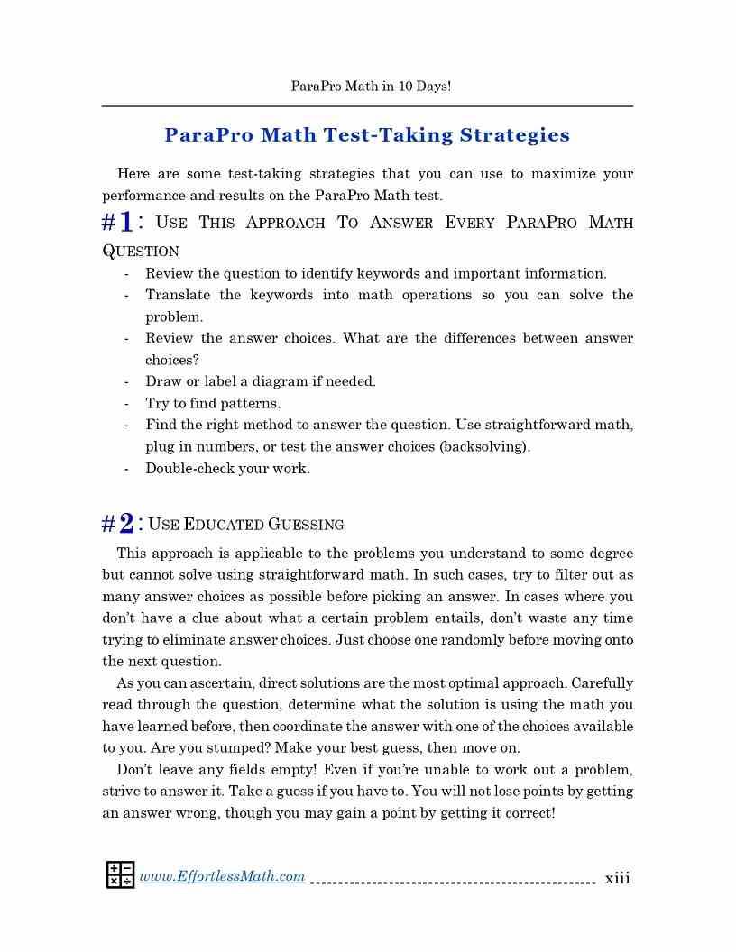 ParaPro Math in 10 Days: The Most Effective ParaPro Math Crash Course