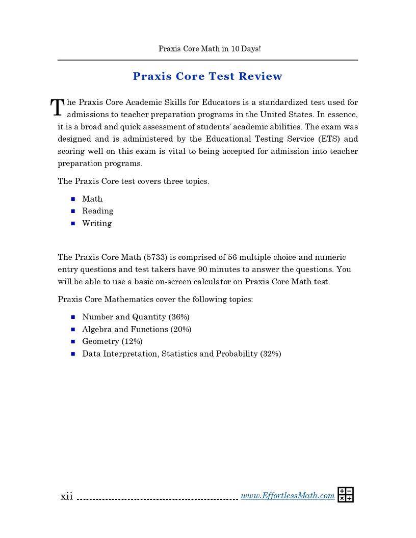 Praxis Core Math in 10 Days: The Most Effective Praxis Core Math Crash ...