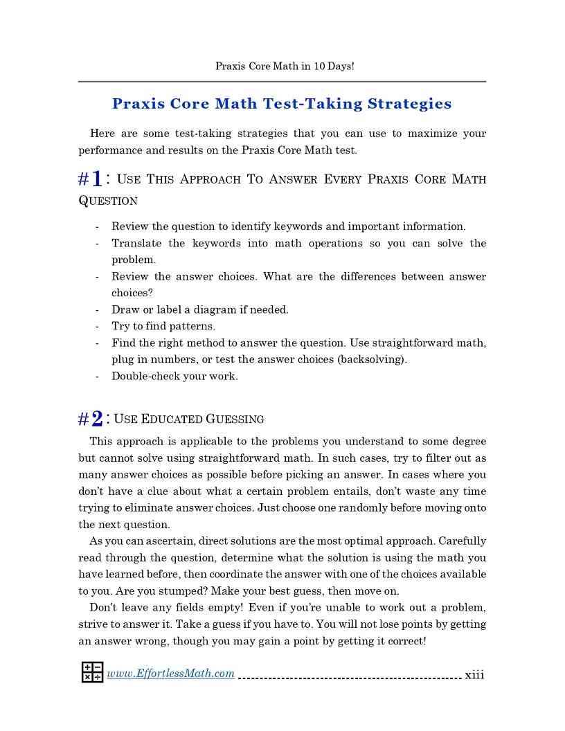 Praxis Core Math in 10 Days: The Most Effective Praxis Core Math Crash ...