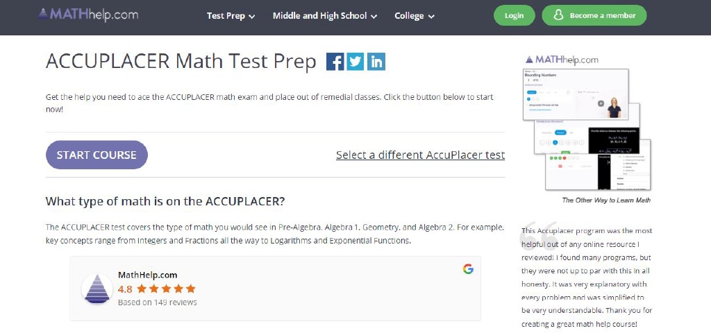 Top 10 Free Websites for ACCUPLACER Math Preparation - Effortless Math ...