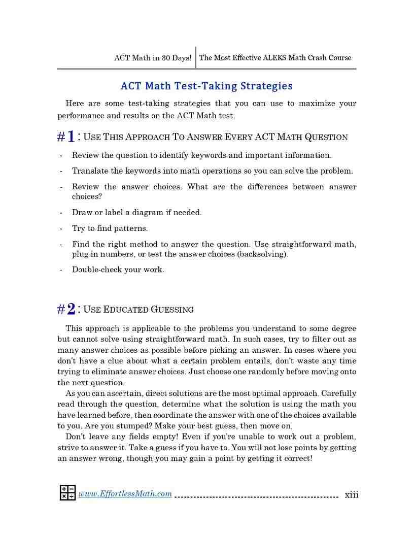 ACT Math in 30 Days: The Most Effective ACT Math Crash Course ...