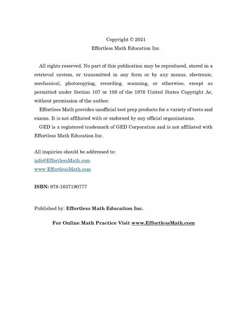 GED Math in 30 Days: The Most Effective GED Math Crash Course ...