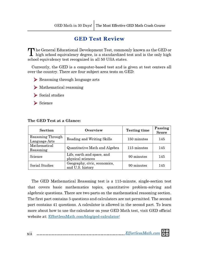 GED Math in 30 Days: The Most Effective GED Math Crash Course ...