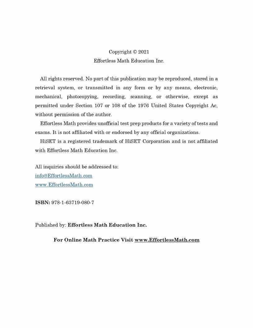 HiSET Math in 30 Days: The Most Effective HiSET Math Crash Course ...