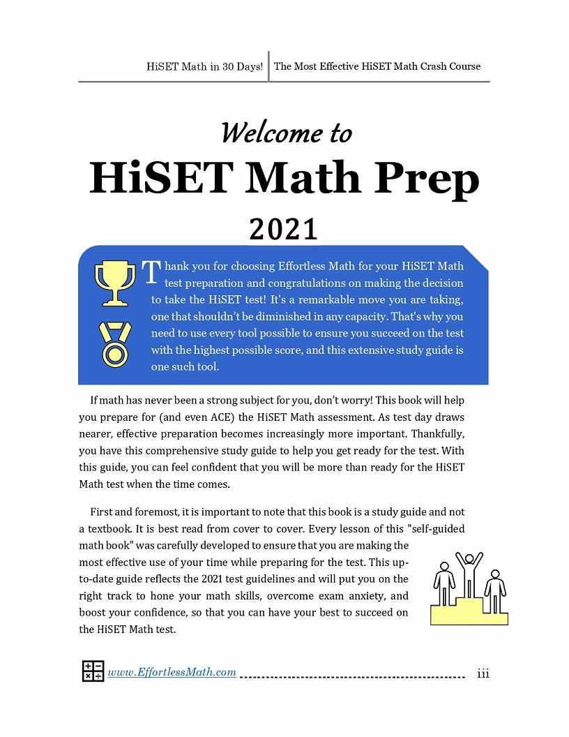 HiSET Math in 30 Days: The Most Effective HiSET Math Crash Course ...