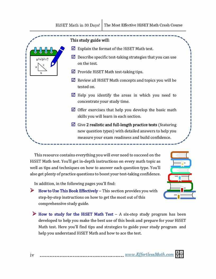 HiSET Math in 30 Days: The Most Effective HiSET Math Crash Course ...