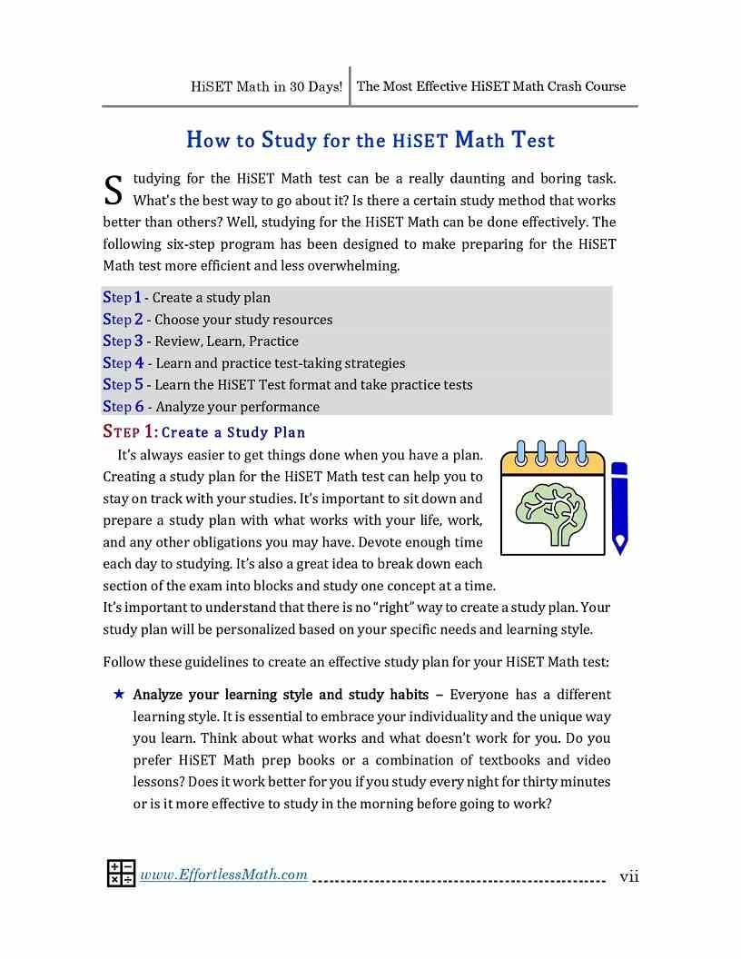 HiSET Math in 30 Days: The Most Effective HiSET Math Crash Course ...