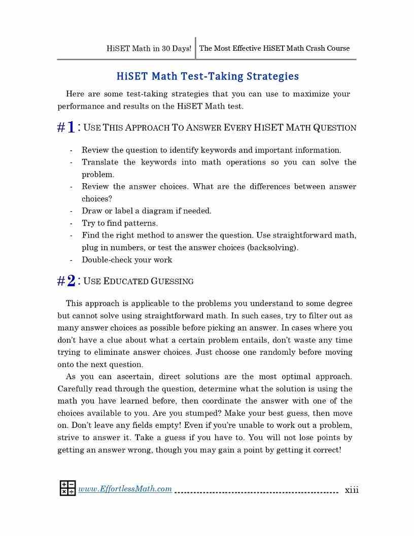 HiSET Math in 30 Days: The Most Effective HiSET Math Crash Course ...