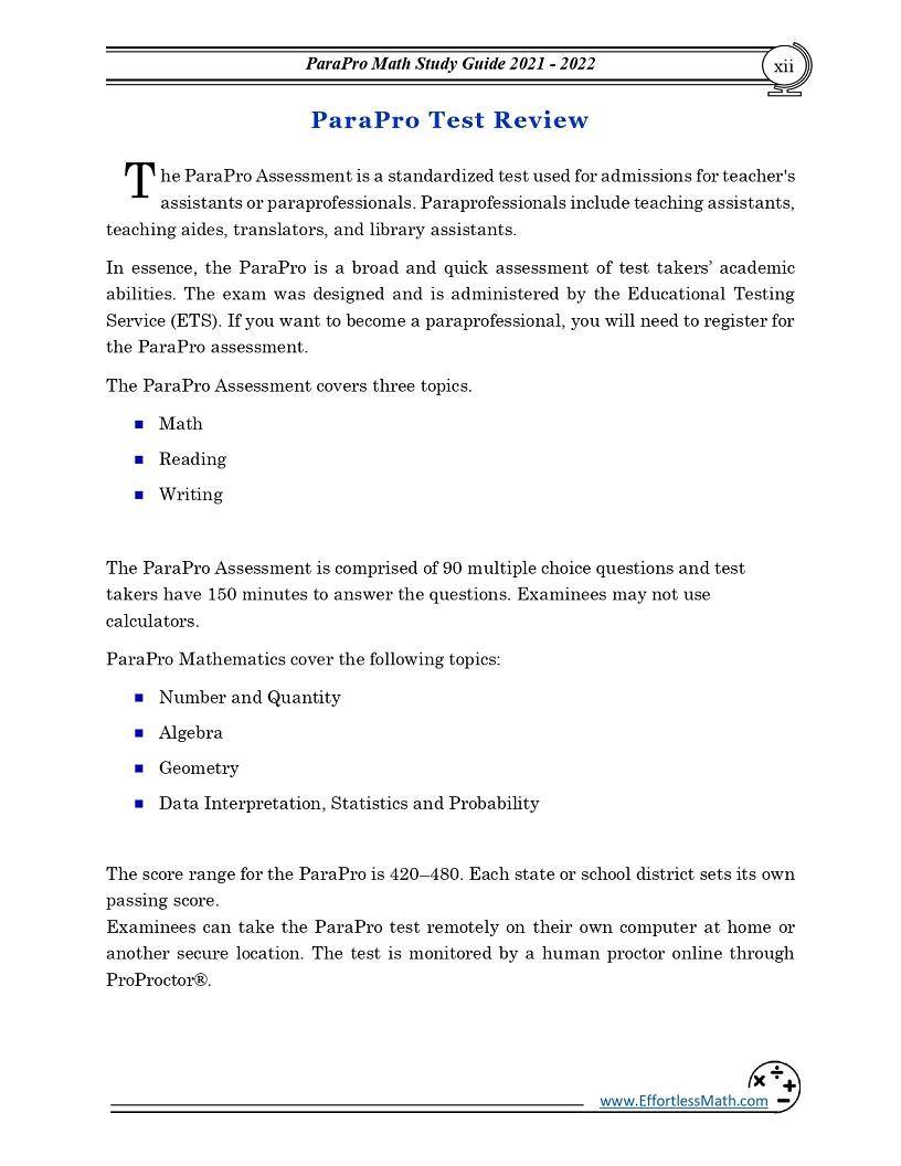 ParaPro Math Study Guide: Step-By-Step Guide to Preparing for the ...
