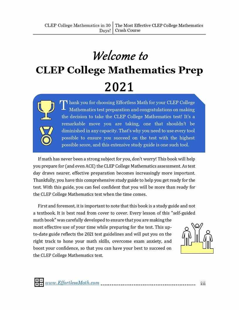 CLEP College Mathematics in 30 Days: The Most Effective CLEP College ... CLEP College Mathematics in 30 Days: The Most Effective CLEP College ...