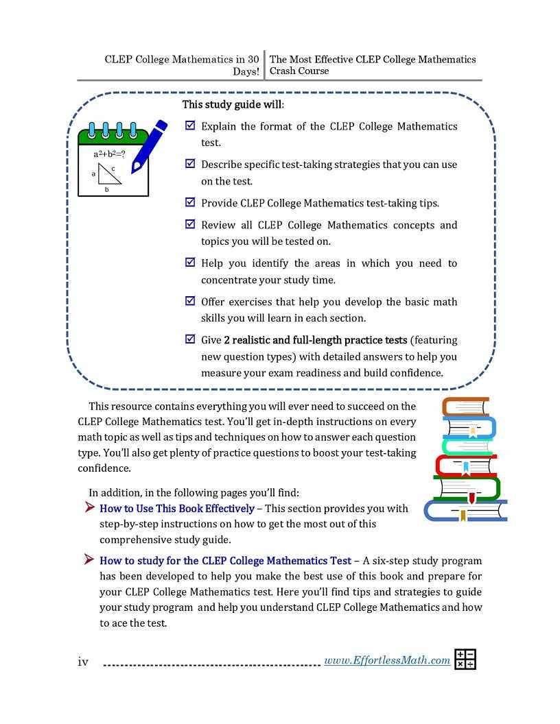CLEP College Mathematics in 30 Days: The Most Effective CLEP College ...
