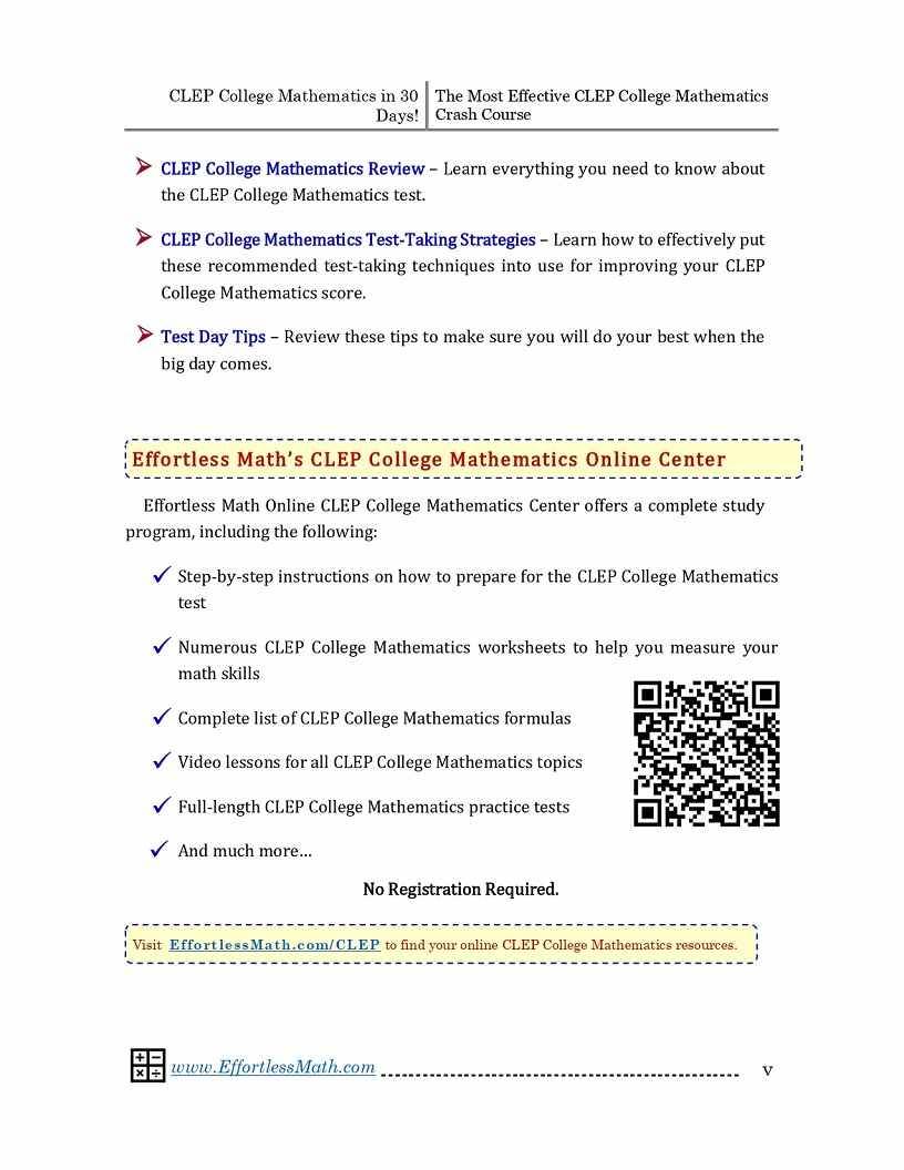 CLEP College Mathematics in 30 Days: The Most Effective CLEP College ...