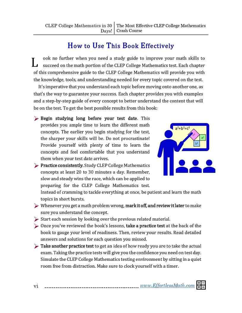 CLEP College Mathematics in 30 Days: The Most Effective CLEP College ...