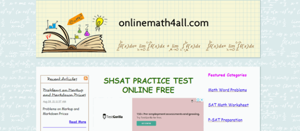Top 10 Free Websites for SHSAT Math Preparation - Effortless Math: We ...