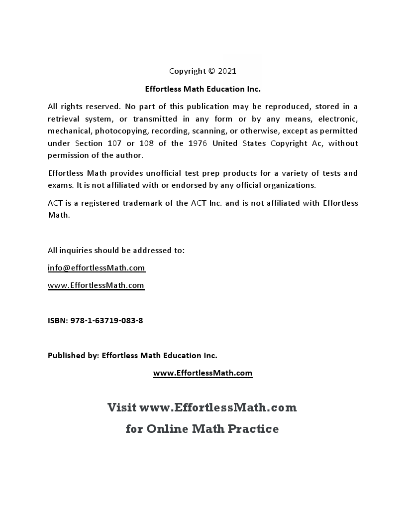 ACT Math Full Study Guide: Comprehensive Review + Practice Tests ...