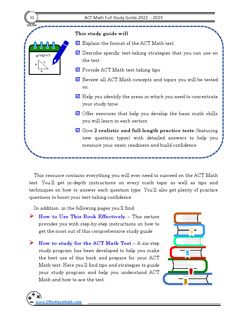 ACT Math Full Study Guide: Comprehensive Review + Practice Tests ...